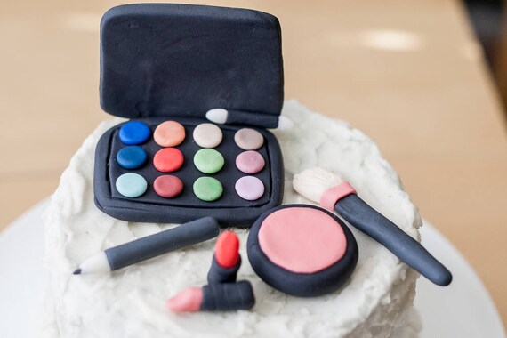 Make-up Themed Cake Topper Set - Etsy
