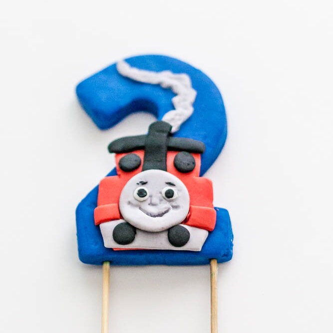 Handcrafted Number Two Fondant Topper With Thomas the Train - Etsy