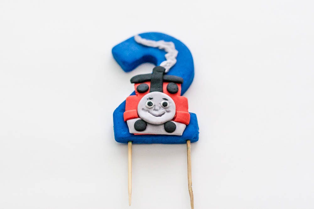 Handcrafted Number Two Fondant Topper With Thomas the Train - Etsy