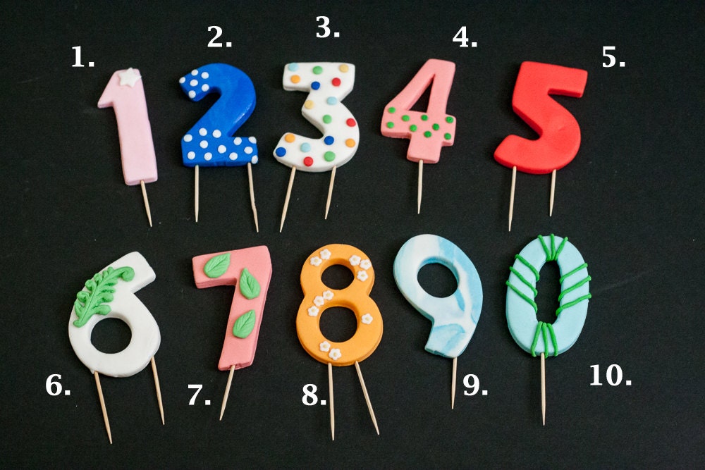 Paper, Party & Kids Cake Toppers & Picks Fondant numbers 1.5 inches ...