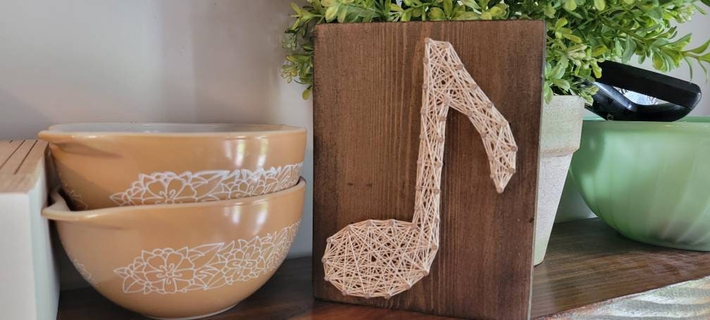 Music Note String Art/dark Note Standalone/choir Mantel Art/band Desk ...