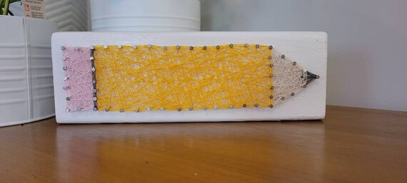 Pencil String Art/standalone/teacher Gift Art/professor Desk - Etsy