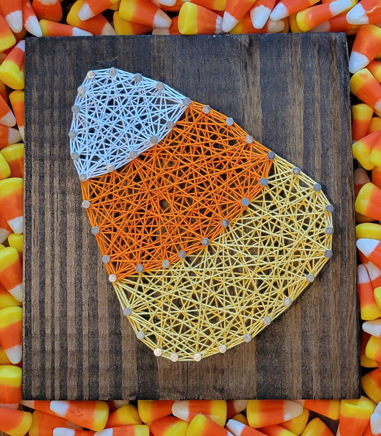 DIY Candy Corn String Art Kit/black and White/boo Gift/halloween Craft ...