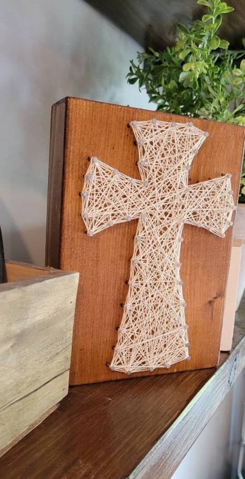 DIY Cross String Art Kit Light/standalone/mantel Decor/desk - Etsy