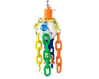Items similar to Handmade SMALL bird toy made of fleece strips for ...