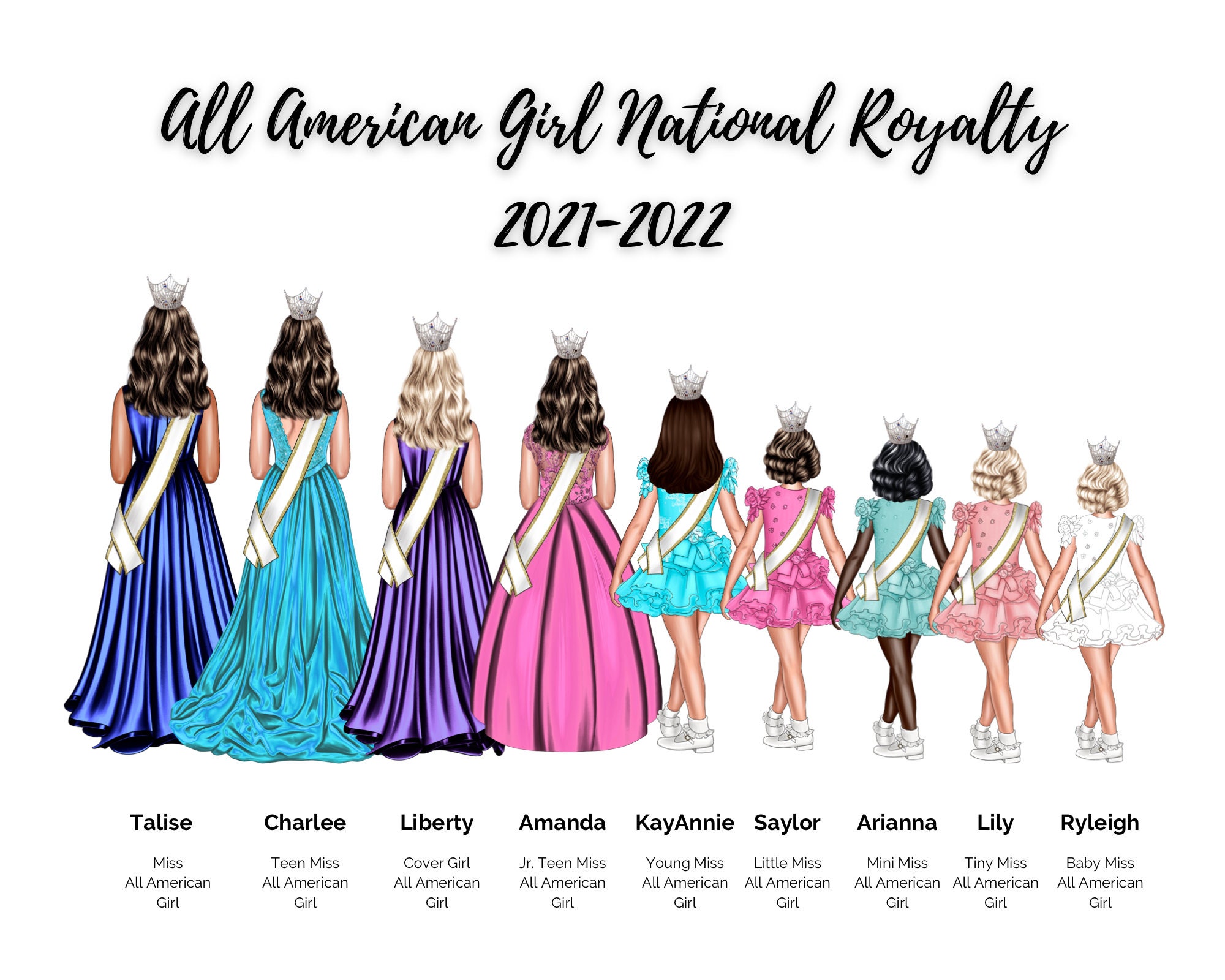 Pageant Group of 9 Digital Drawing - Etsy