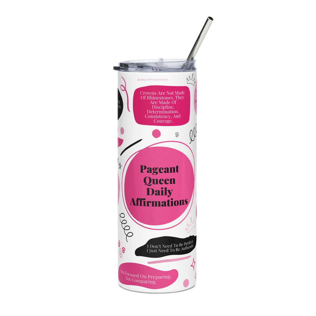 Pageant Queen Daily Affirmations Skinny Tumbler Pink/black - Etsy