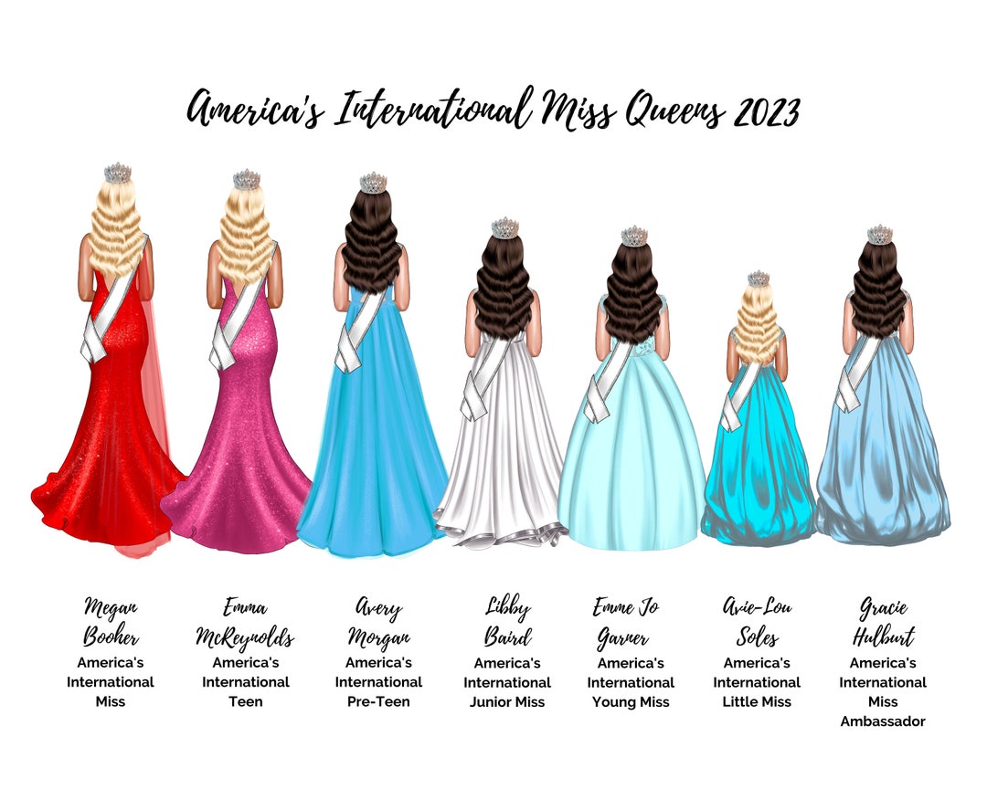 Pageant Group of 7 Digital Drawing - Etsy