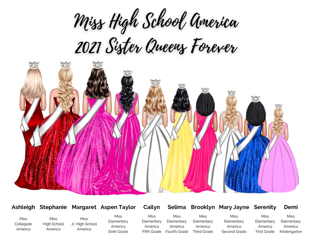 Pageant Group of 13 Digital Drawing - Etsy