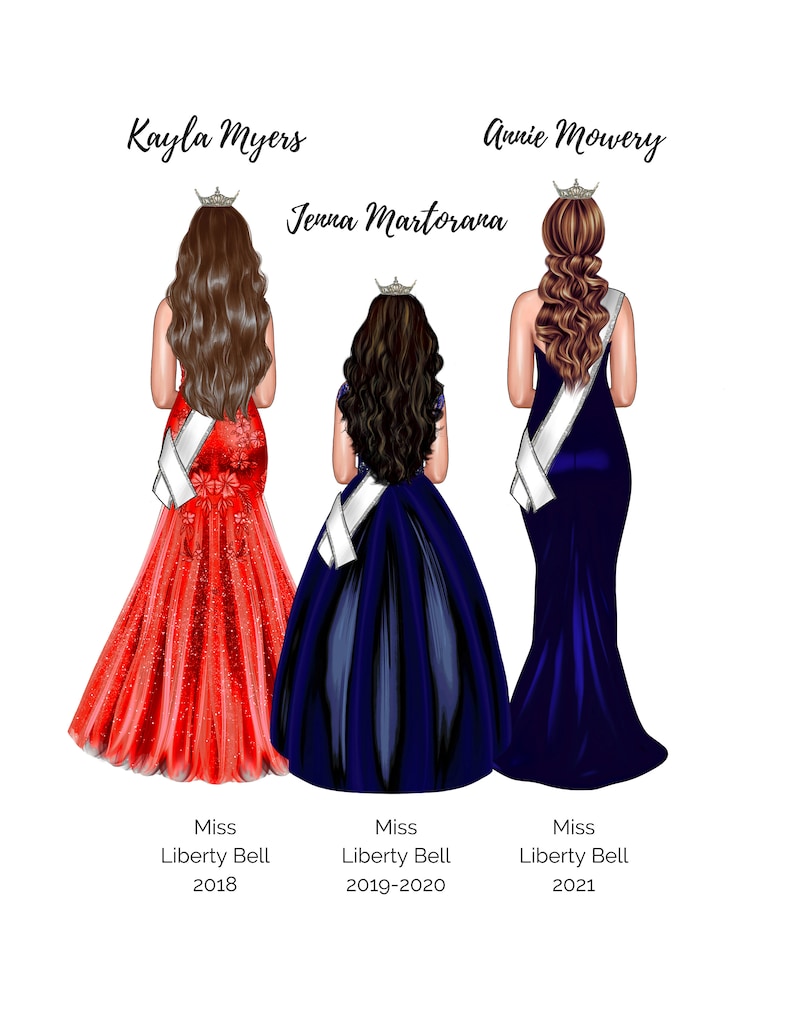 Pageant Group of 3 Digital Drawing - Etsy