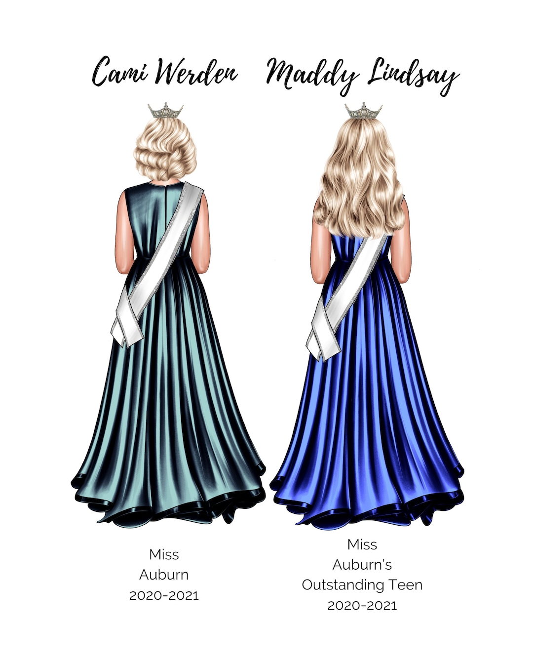 Pageant Group of 2 Digital Drawing - Etsy