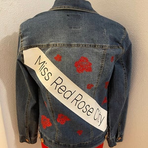 Pageant Sash Denim Jacket - Etsy