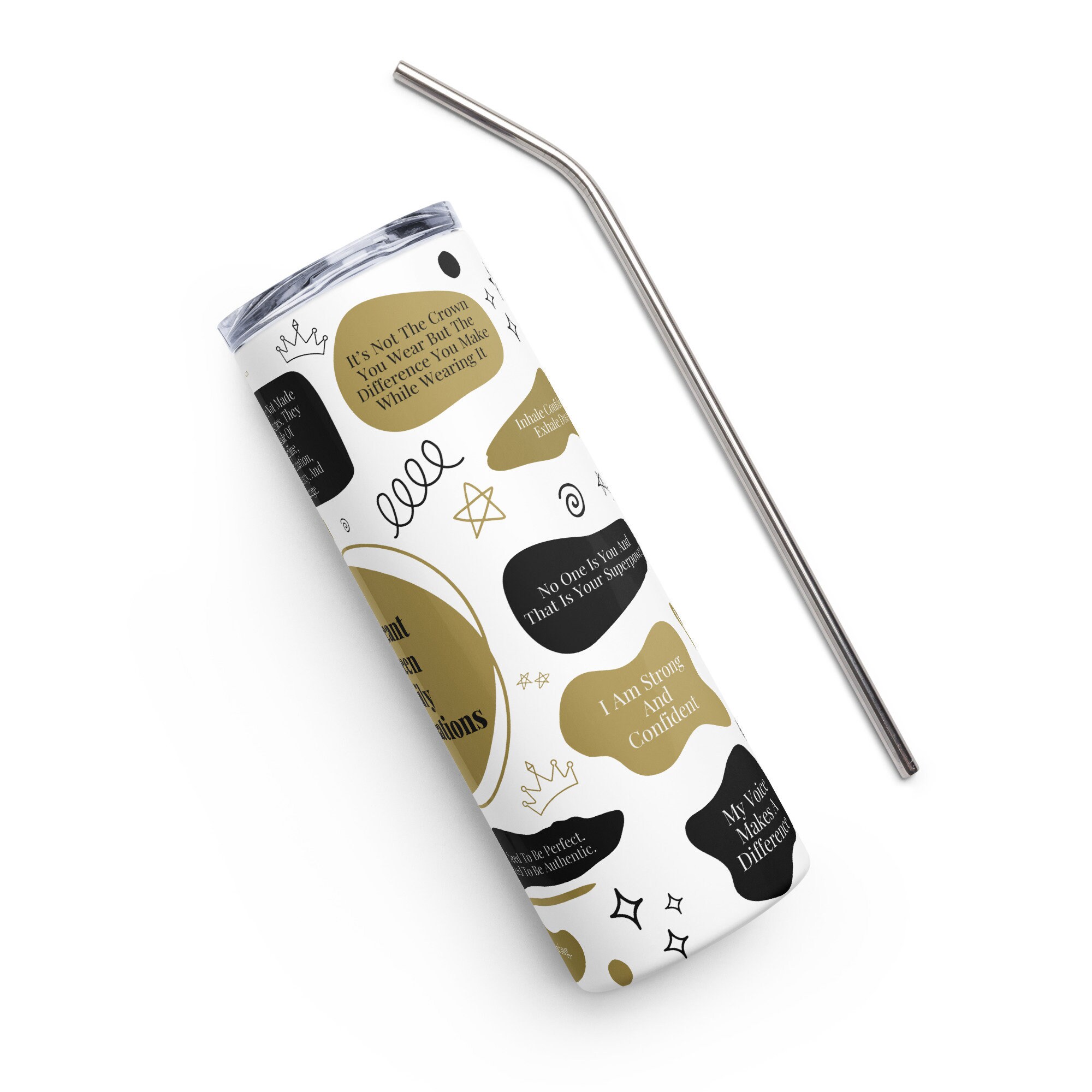 Pageant Queen Daily Affirmations Skinny Tumbler Black/gold - Etsy