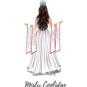 Pageant Digital Drawing W/ Multiple Sashes - Etsy