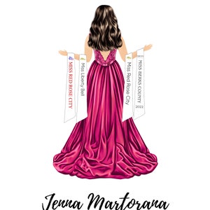 Pageant Digital Drawing W/ Multiple Sashes - Etsy