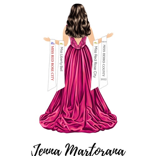 Pageant Digital Drawing W/ Multiple Sashes - Etsy