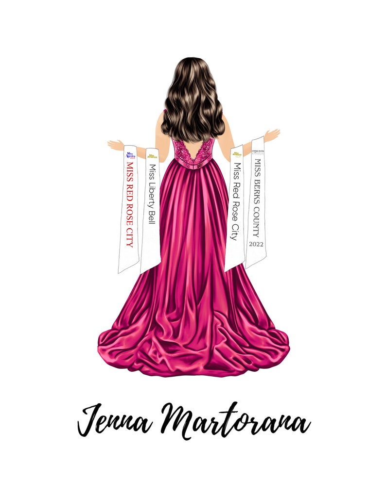 Pageant Digital Drawing W/ Multiple Sashes - Etsy