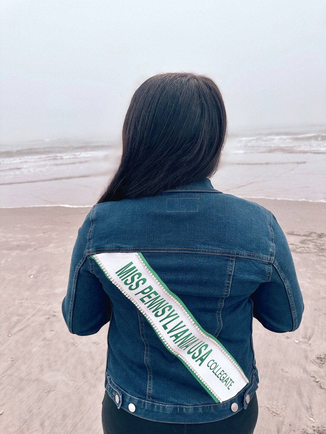 Pageant Sash Denim Jacket - Etsy