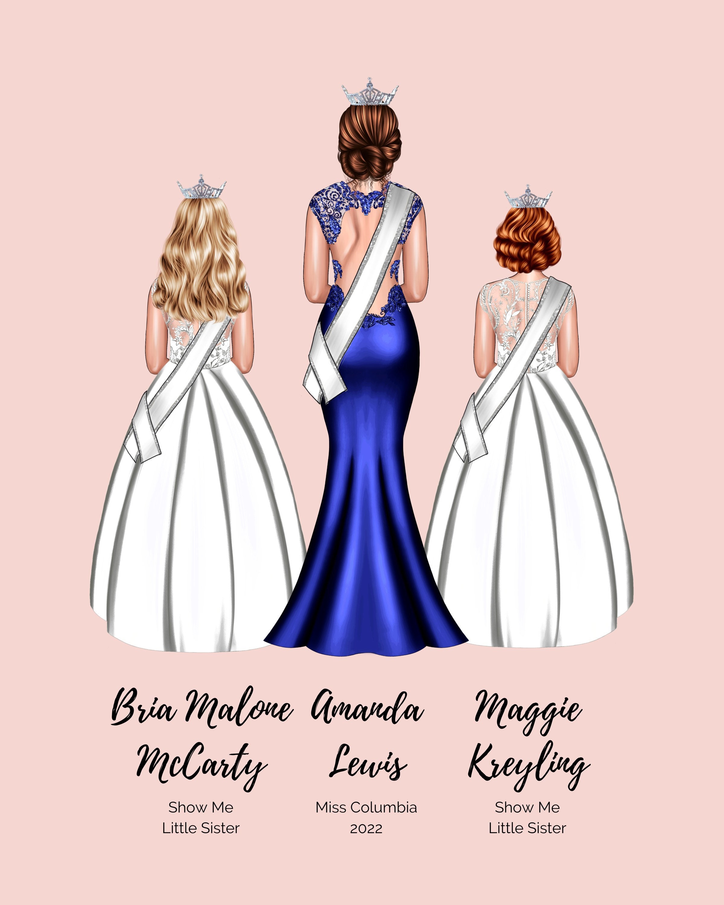 Pageant Group of 3 Digital Drawing - Etsy