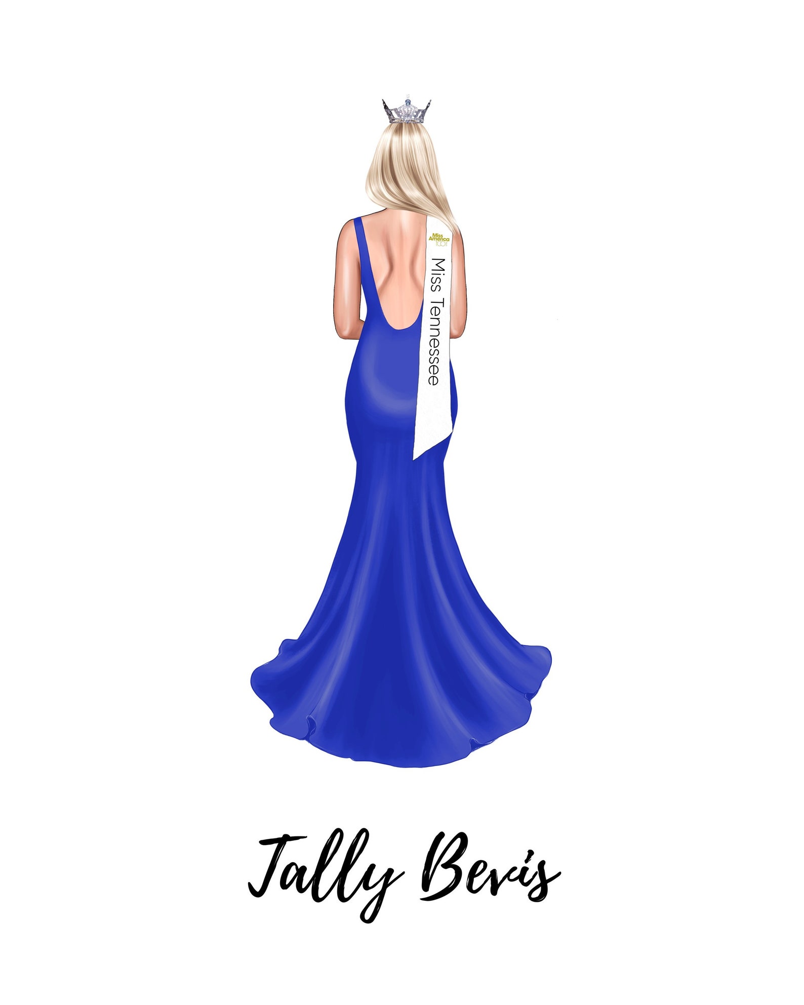 Pageant Digital Drawing W/ Sash - Etsy