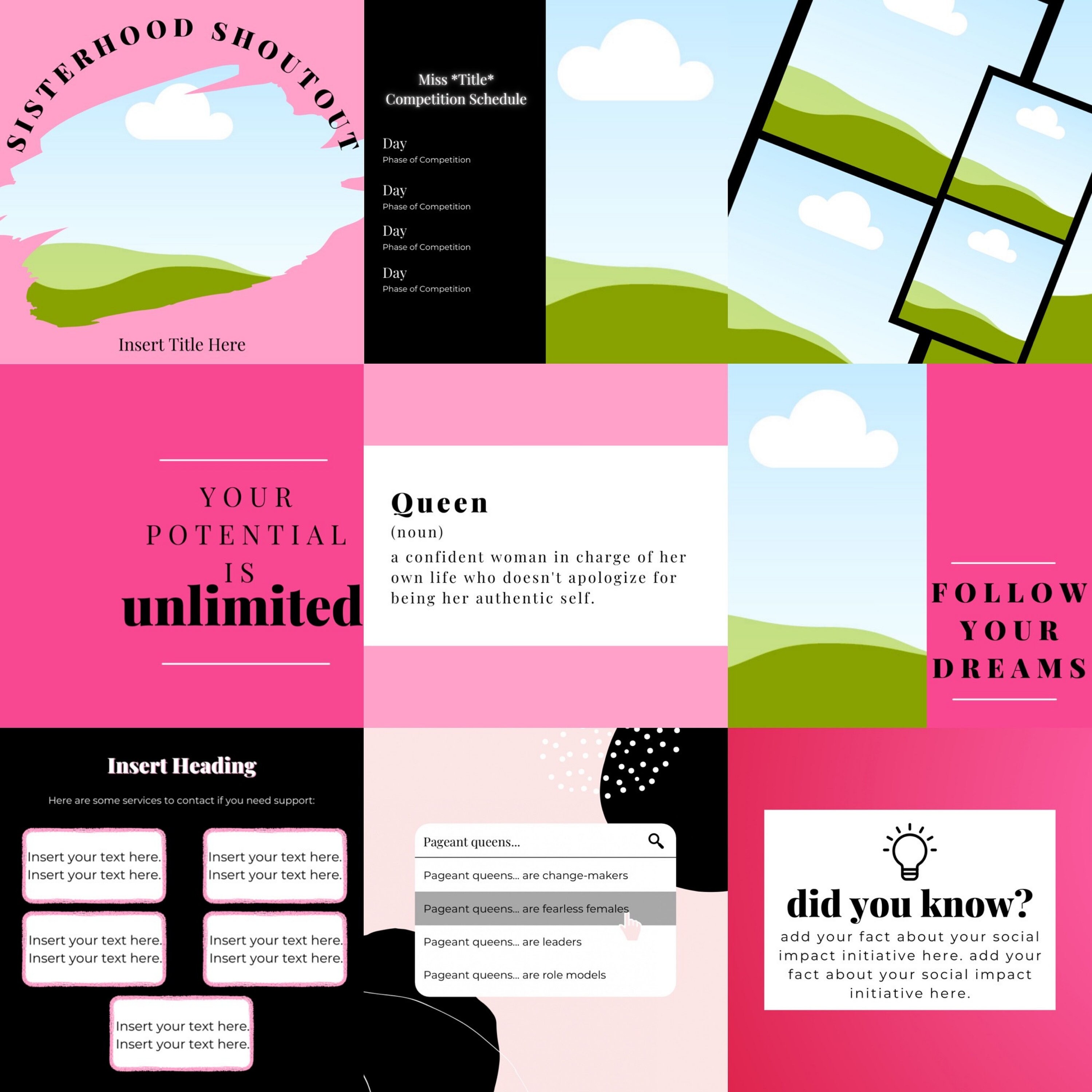 Pageant Titleholder Instagram Templates | Etsy