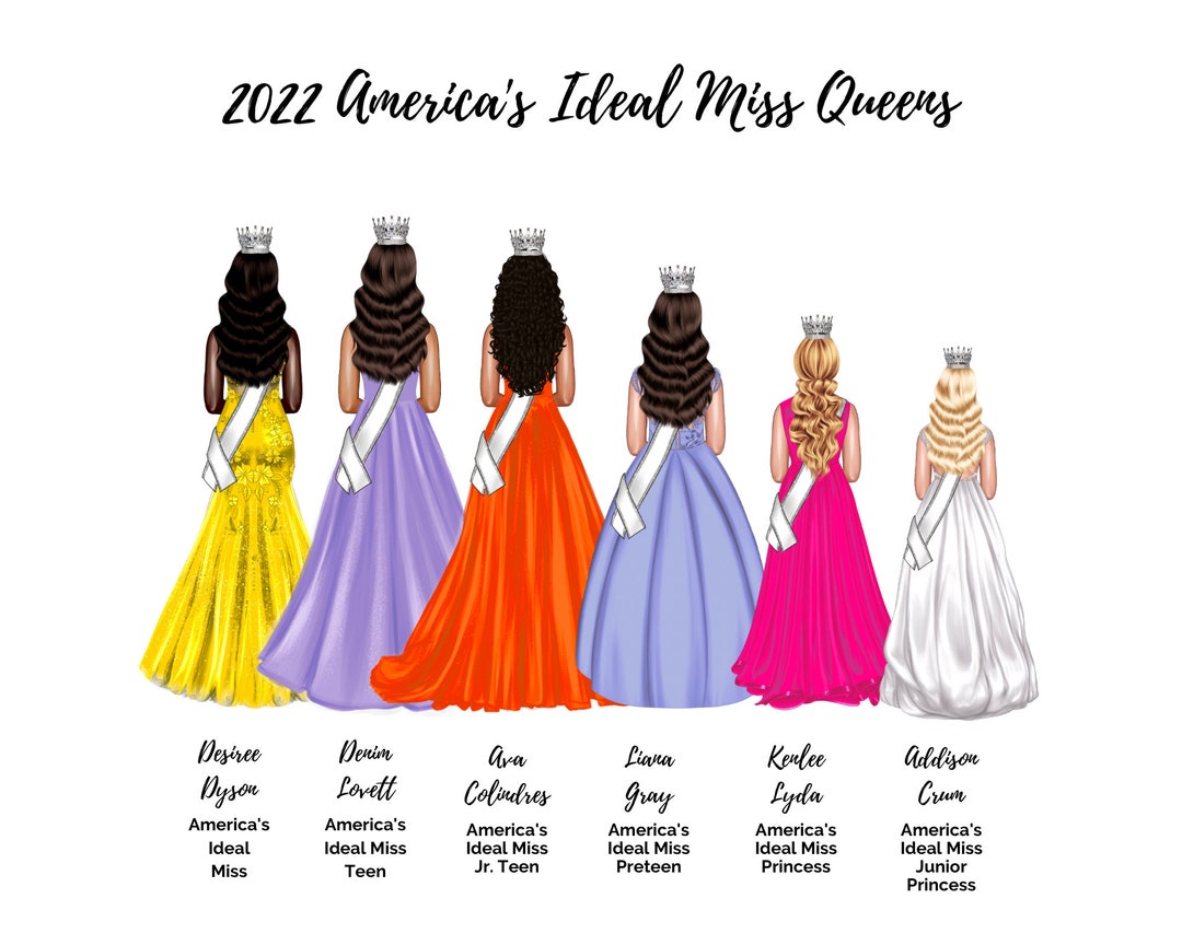 Pageant Group of 6 Digital Drawing - Etsy