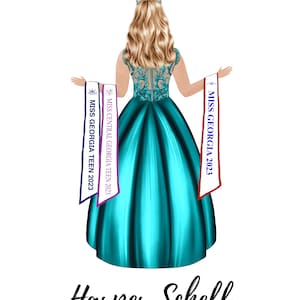 Pageant Digital Drawing W/ Multiple Sashes - Etsy