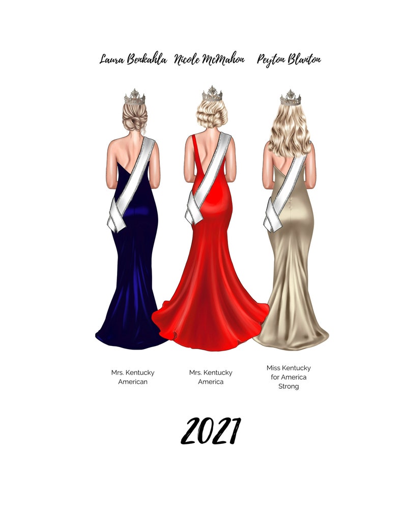 Pageant Group of 3 Digital Drawing - Etsy