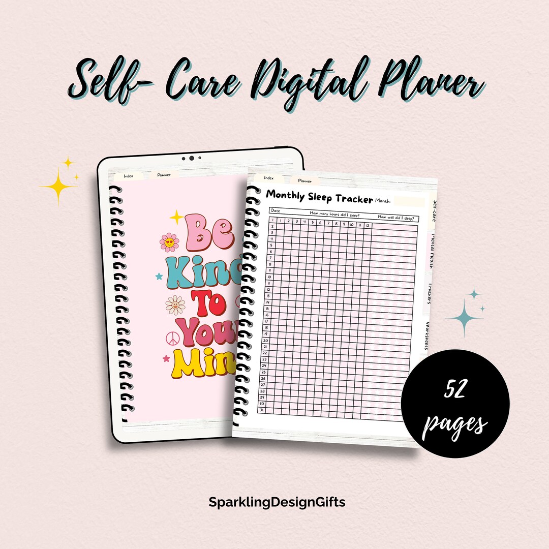 Groovy Digital Self-care Mental Health Planner - Etsy
