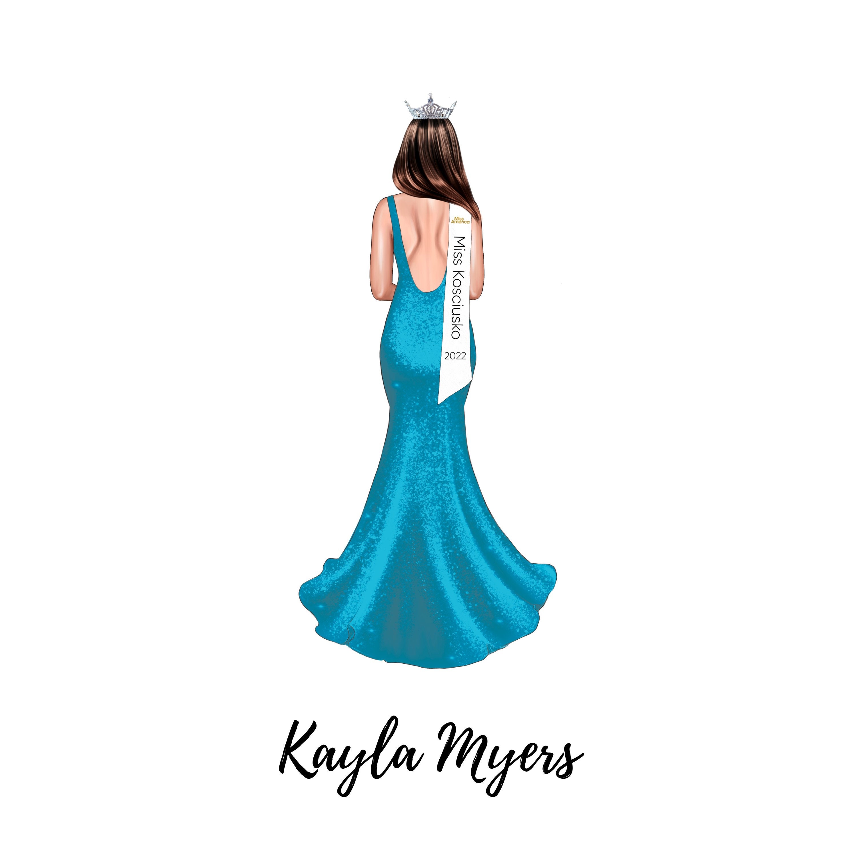 Pageant Digital Drawing W/ Sash - Etsy