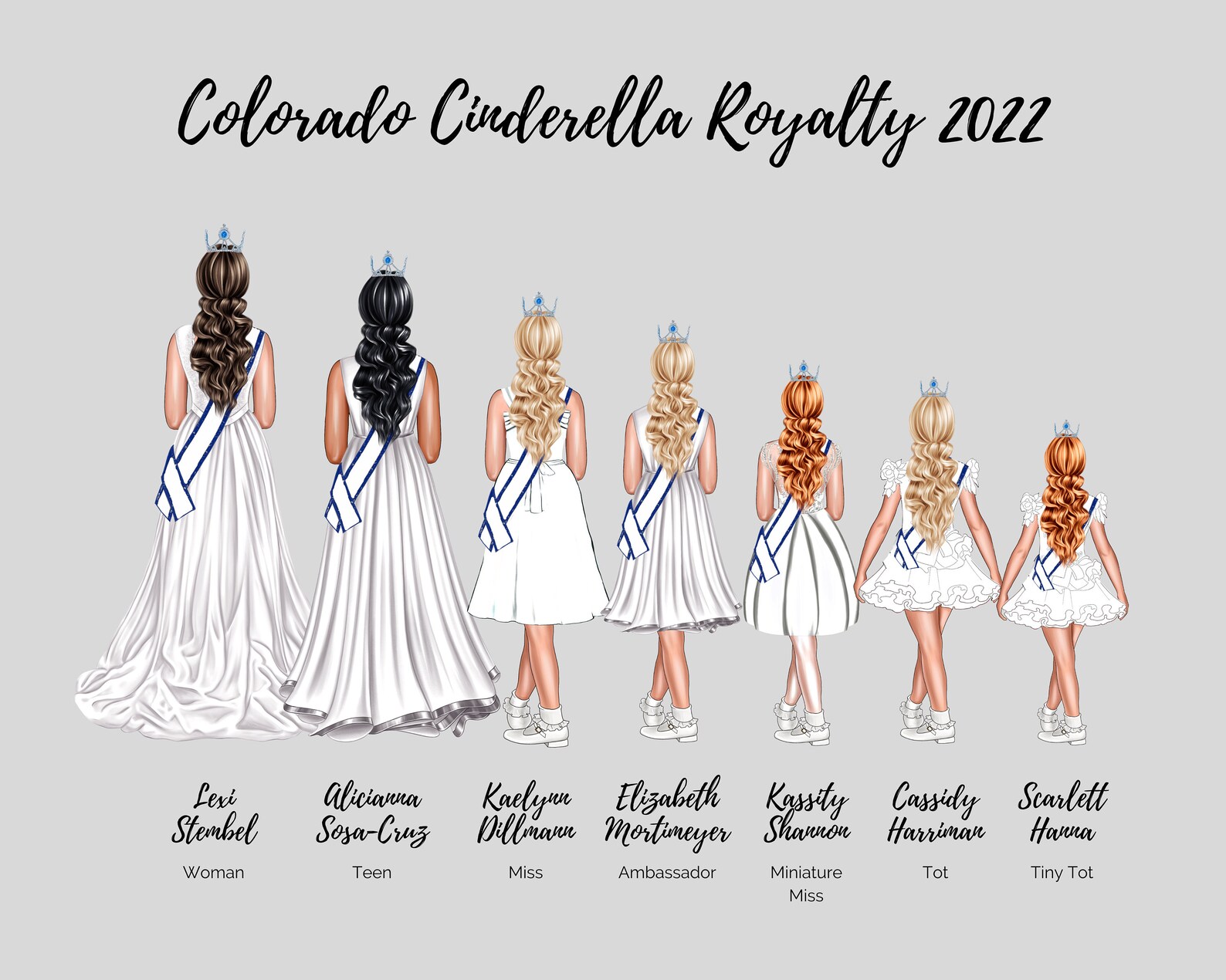 Pageant Group of 7 Digital Drawing - Etsy UK