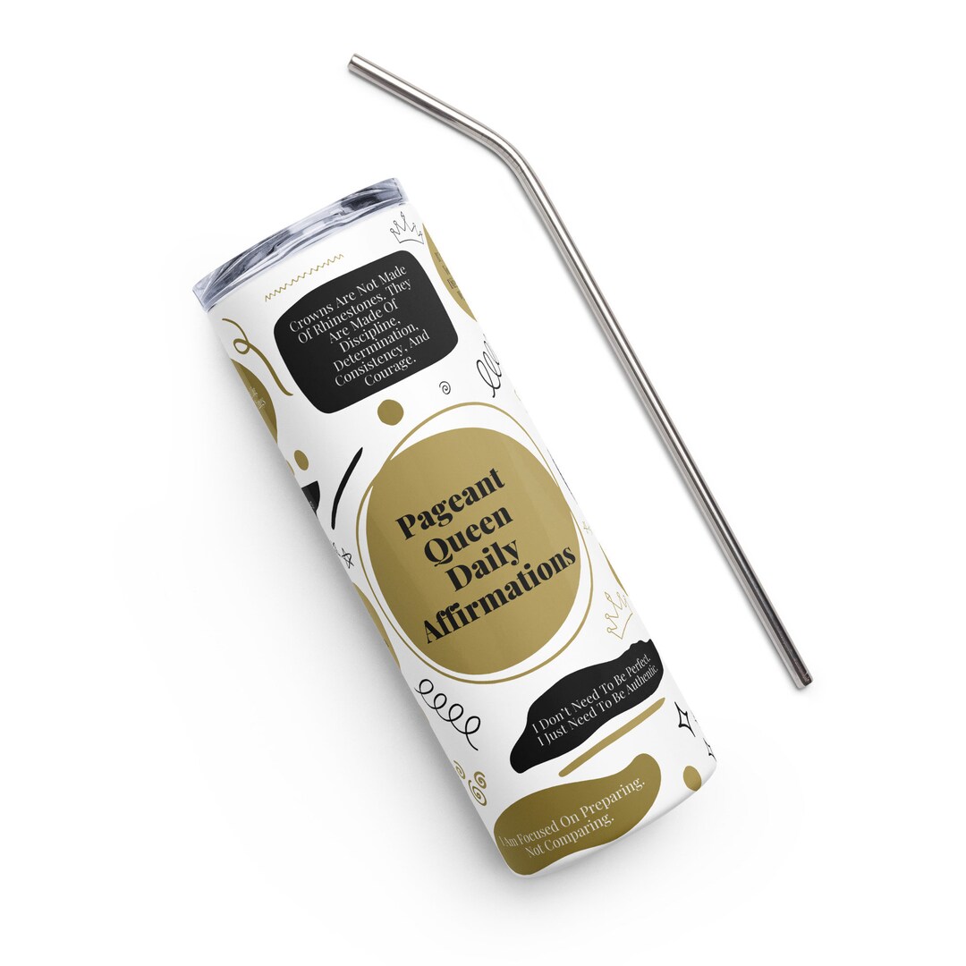 Pageant Queen Daily Affirmations Skinny Tumbler Black/gold - Etsy