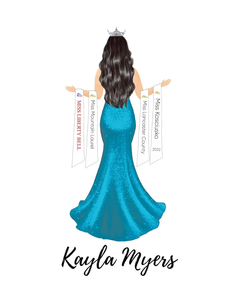 Pageant Digital Drawing W/ Multiple Sashes - Etsy