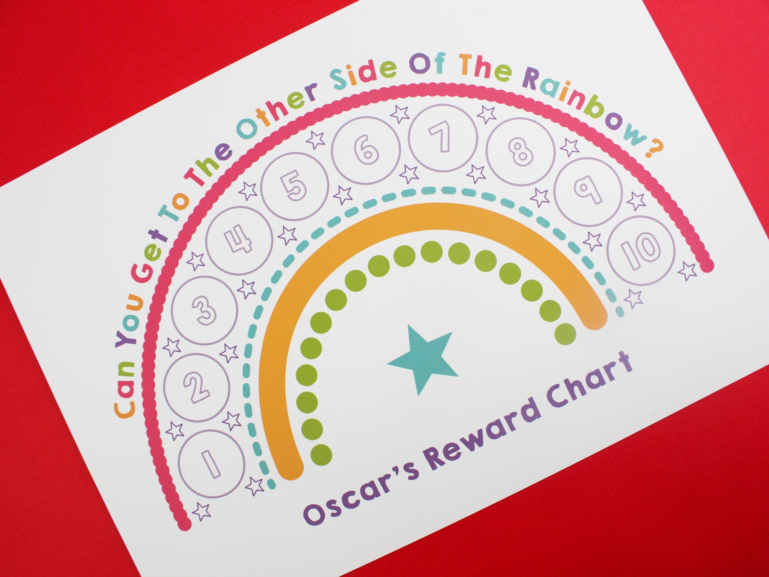 A4 Children's Personalised Reward Chart Rainbow - Etsy