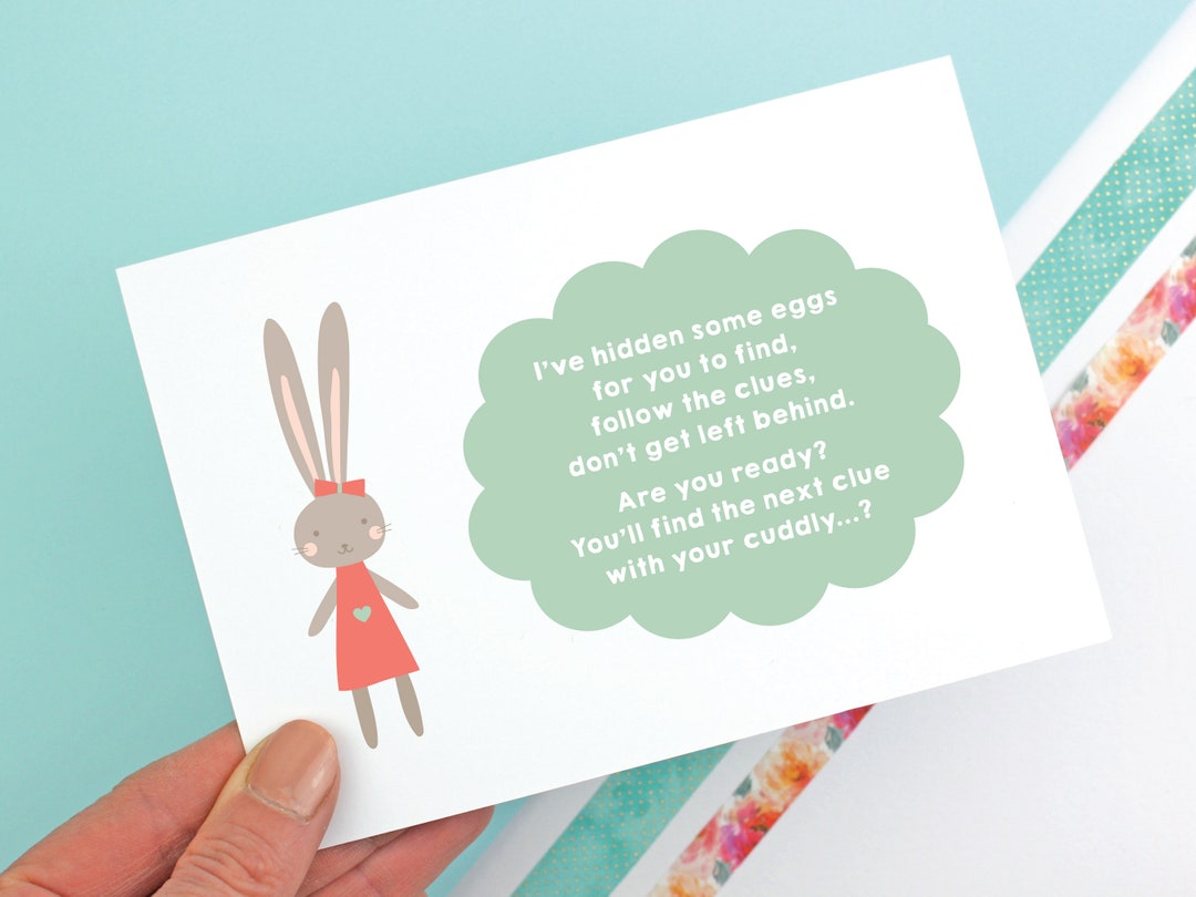 Easter Egg Hunt Clue Cards: Printable Scavenger Hunt (PDF) - Etsy