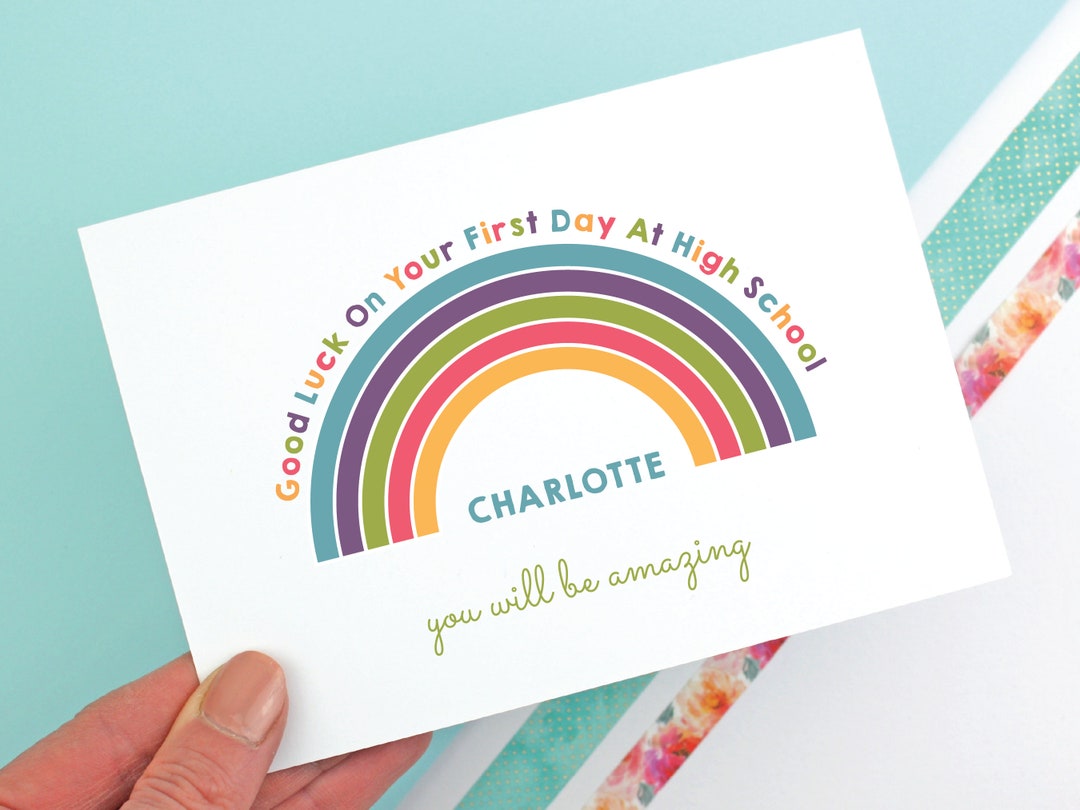 Good Luck at High School Card / Starting School / Personalised A6 Card ...