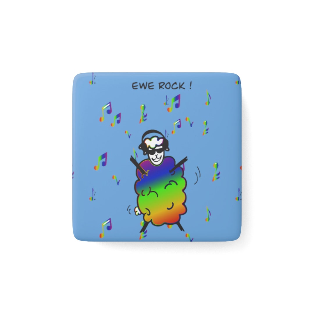 Decorative Magnet Ewe Rock Porcelain Square Home or Office - Etsy