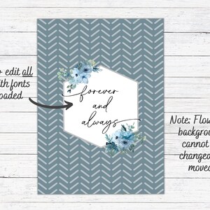 Blue and Silver Floral Bridal Shower Invitation Hexagon, Boho Editable ...