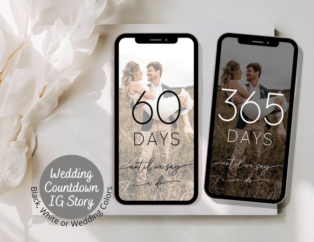 Minimalist Wedding Countdown Template With Photo for Social Media ...