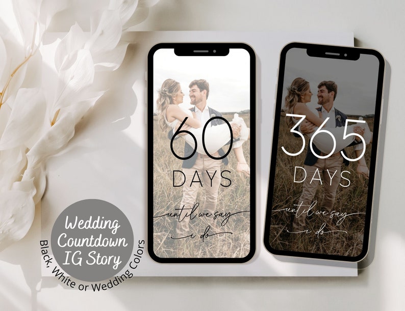 Minimalist Wedding Countdown Template With Photo for Social Media ...