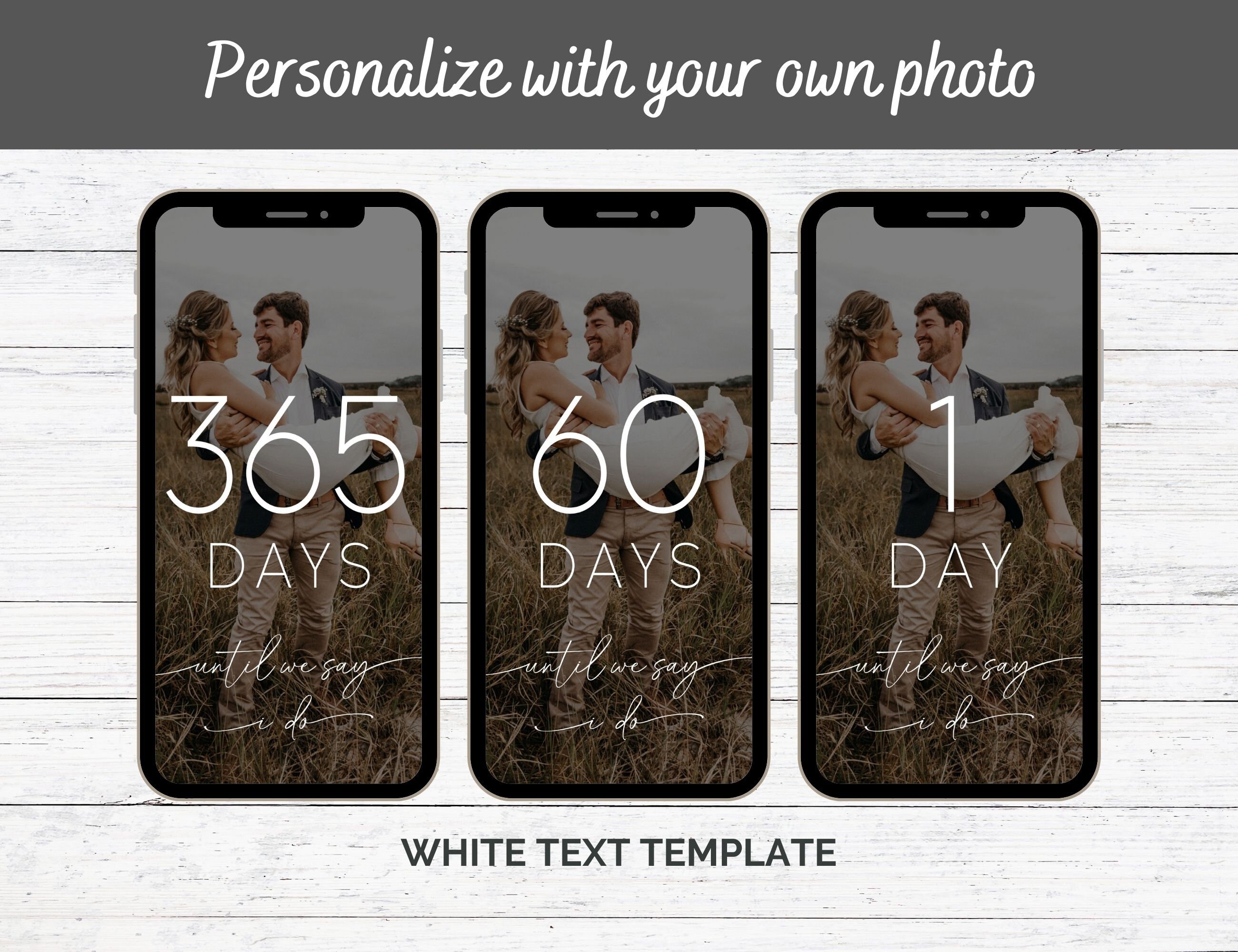 Minimalist Wedding Countdown Template With Photo for Social Media ...