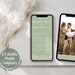 Sage Green Mobile Wedding Evite Photo Template, Modern Boho Smartphone ...
