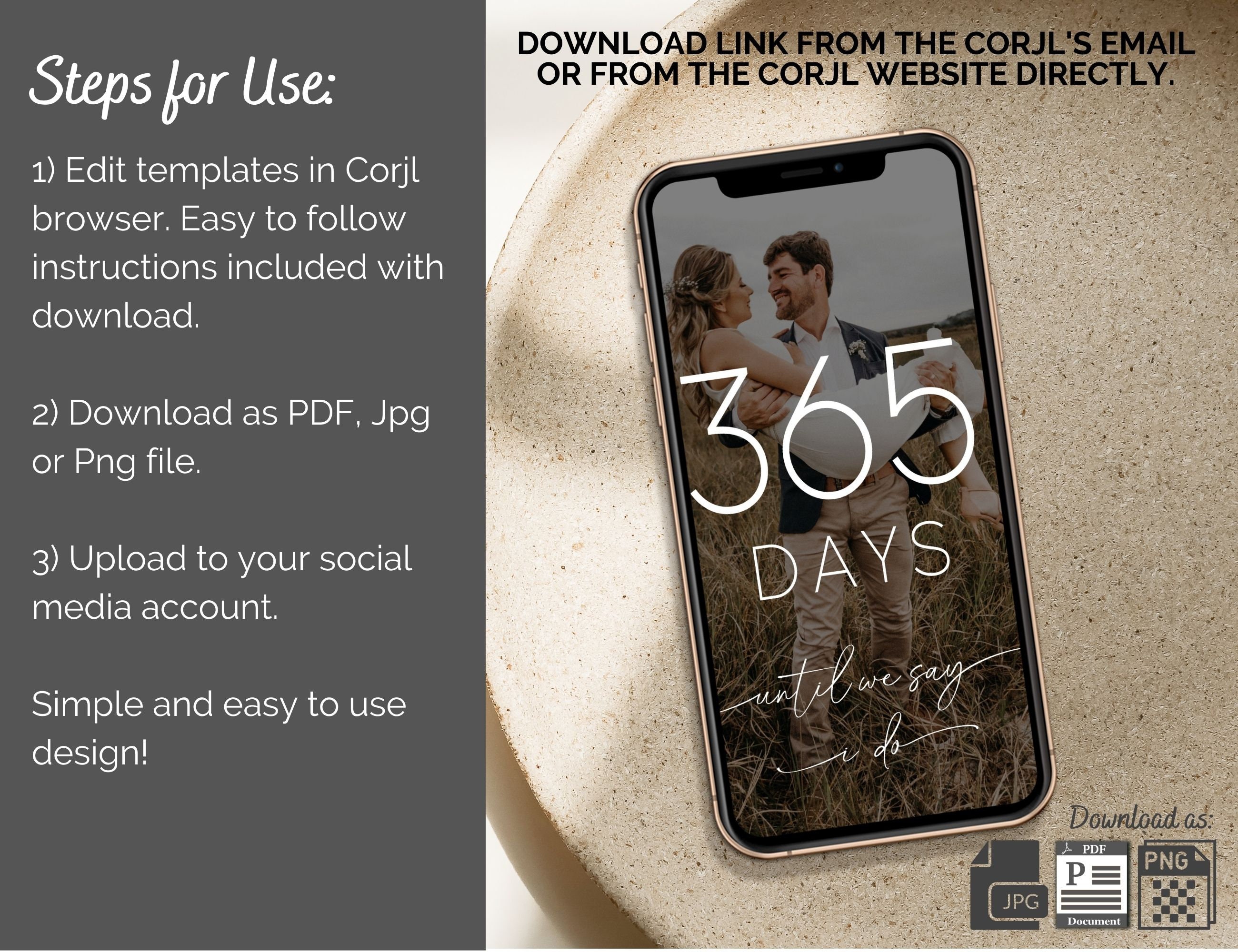 Minimalist Wedding Countdown Template With Photo for Social Media ...