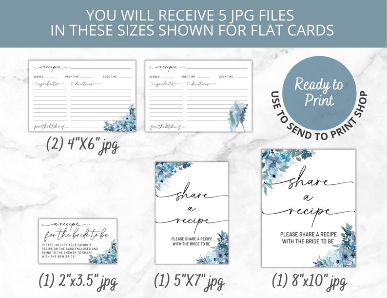 Share a Recipe Sign Printable With Bridal Shower Recipe Cards Keepsake ...