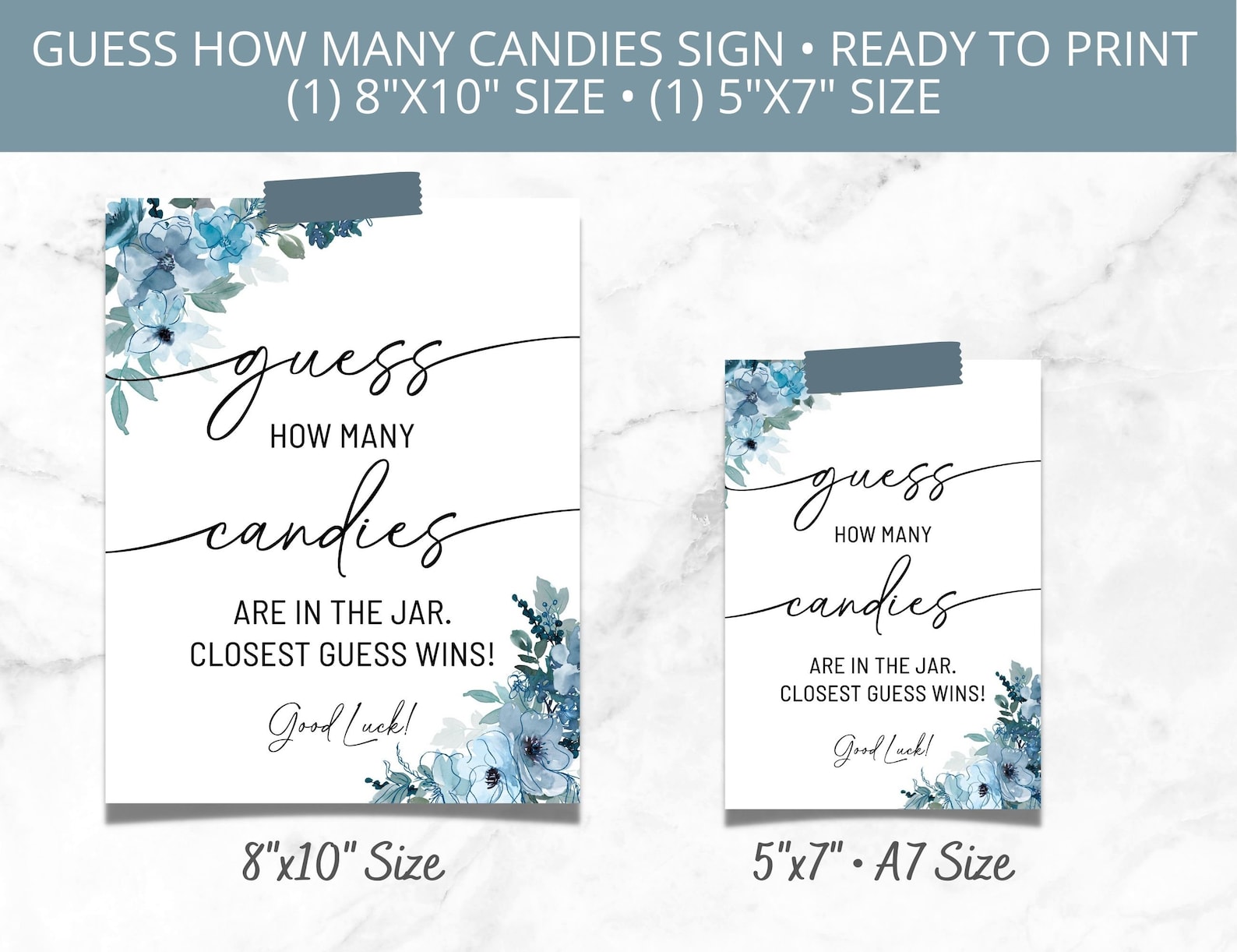 Guess How Many Candies Sign Printable With Bridal Shower Games Guessing ...