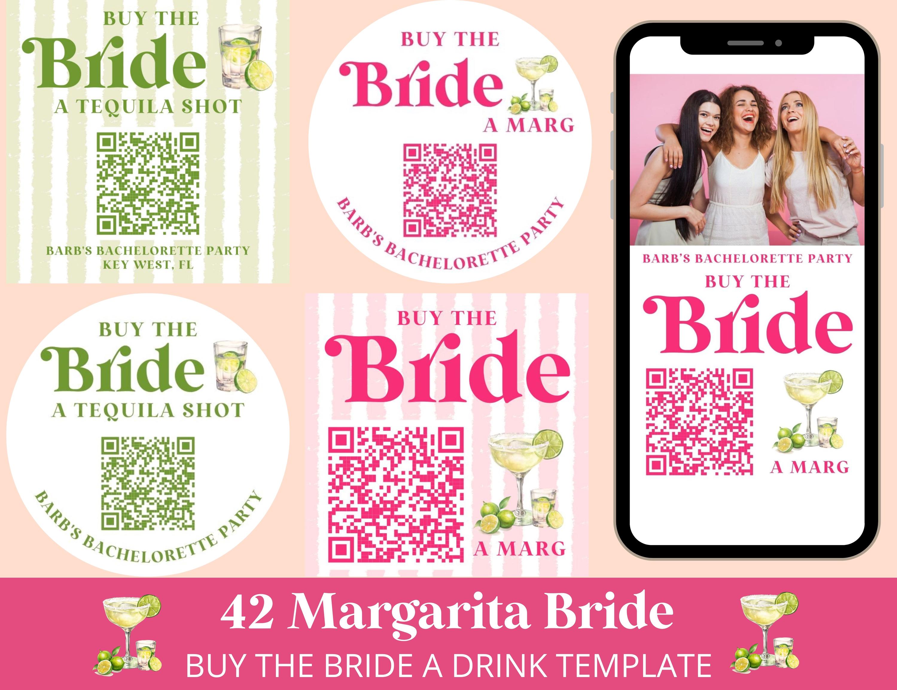 Buy the Bride a Drink Venmo QR Code Sticker Template, Margs and ...