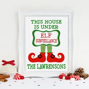 This House is Under Elf Surveillance Sign, Elf Accessories, Elf ...