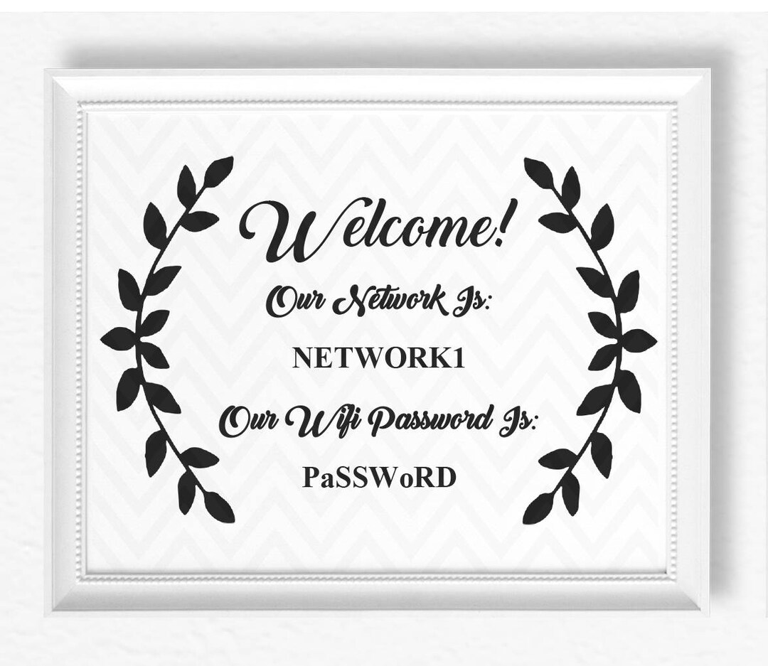Printable Wife Sign, Wifi Password Sign, Wifi Instant Download, Wifi ...