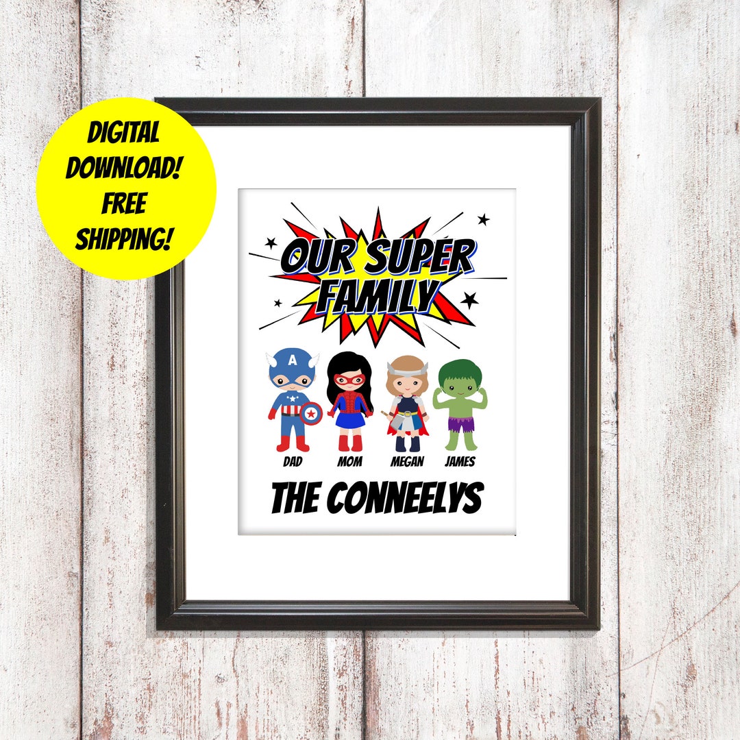 Super Hero Gift, Husband Christmas Gift, Super Hero Family, Dad Gift ...