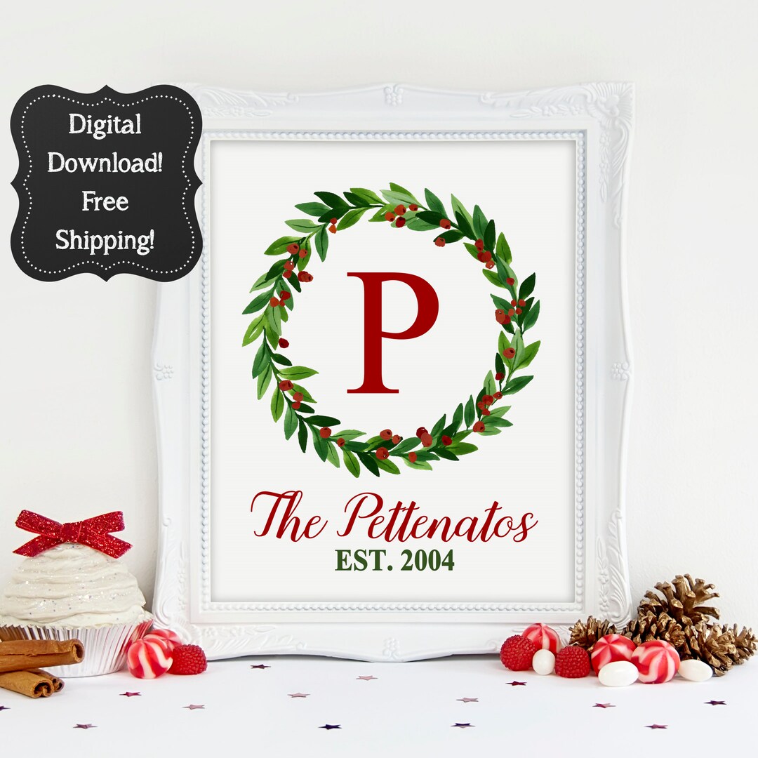 Printable Christmas Sign, Digital Christmas Sign, Christmas Bridal Gift ...